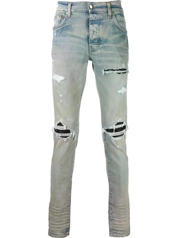 Amiri Mx1 Distressed Skinny Jeans - Blue