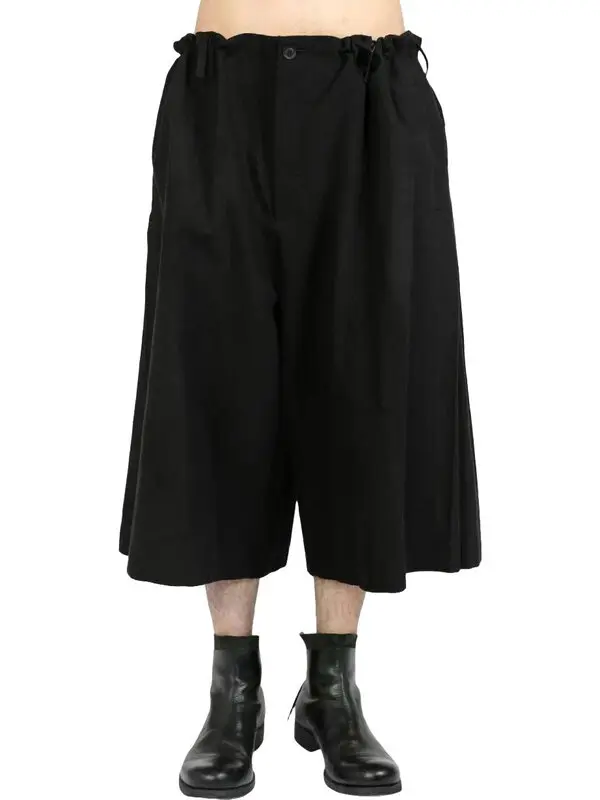 Yohji Yamamoto Cropped Wide-leg Trousers - Black