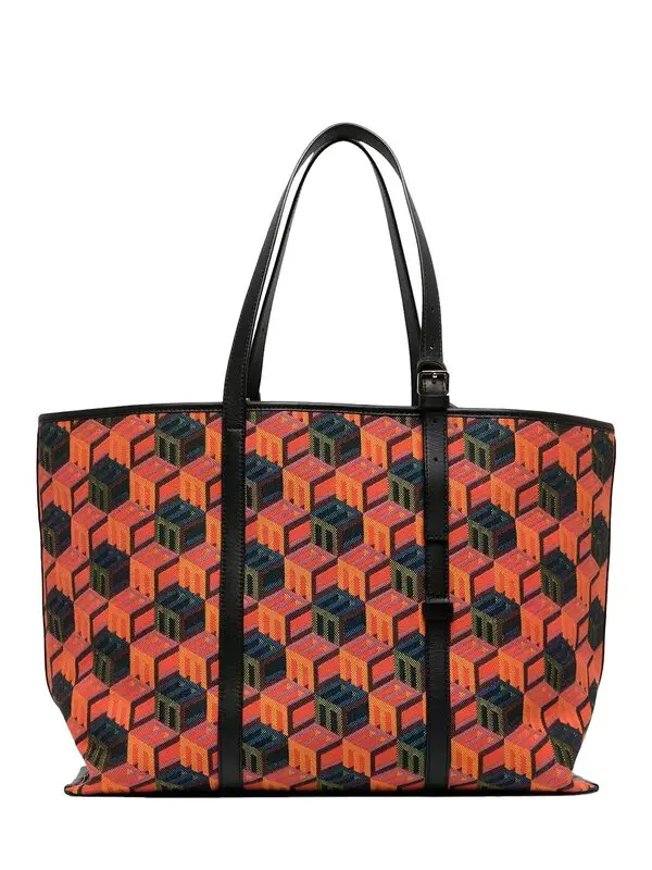 Mcm Cubic-monogram Jacquard Tote Bag - Multicolour