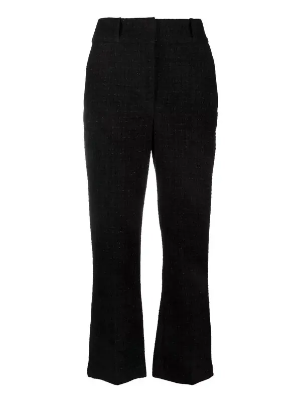 IRO PARIS Bouclé Straight-leg Cropped Trousers - Black