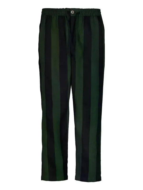 MARRAKSHI LIFE Striped Cotton Trousers - Black