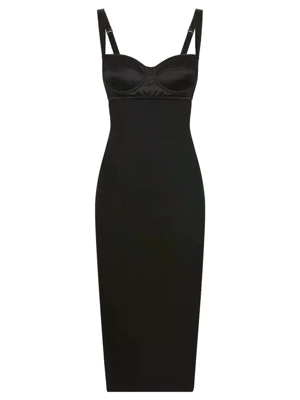 Dolce & Gabbana Sleeveless Bustier Midi Dress - Black