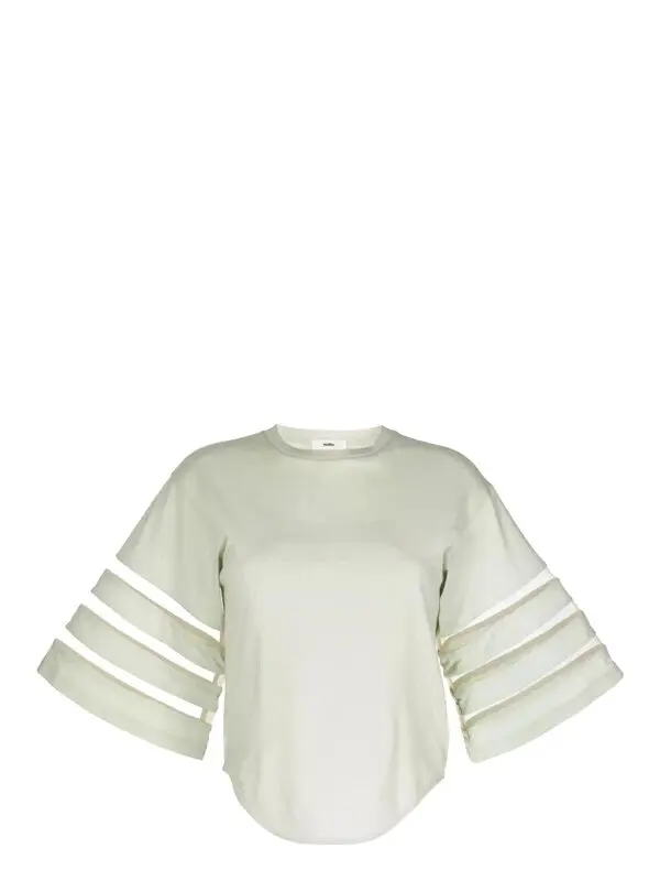 MULLER OF YOSHIOKUBO Cut-out Sleeves Cotton T-shirt - Green