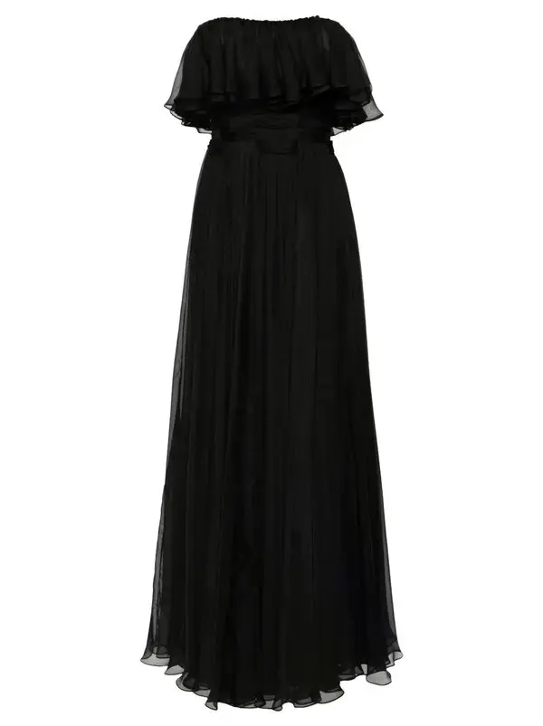 GEMY MAALOUF Strapless Ruffled Gown - Black