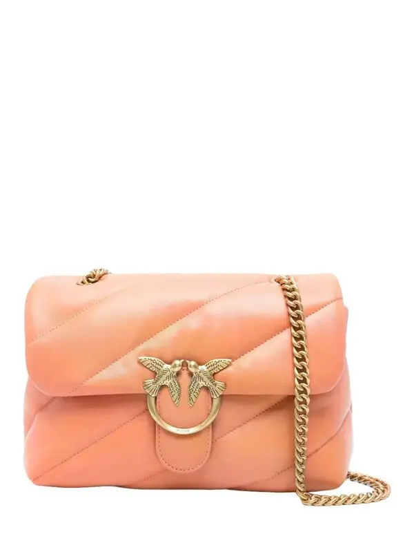 Pinko Love Puff Shoulder Bag In Nappa Leather - Orange