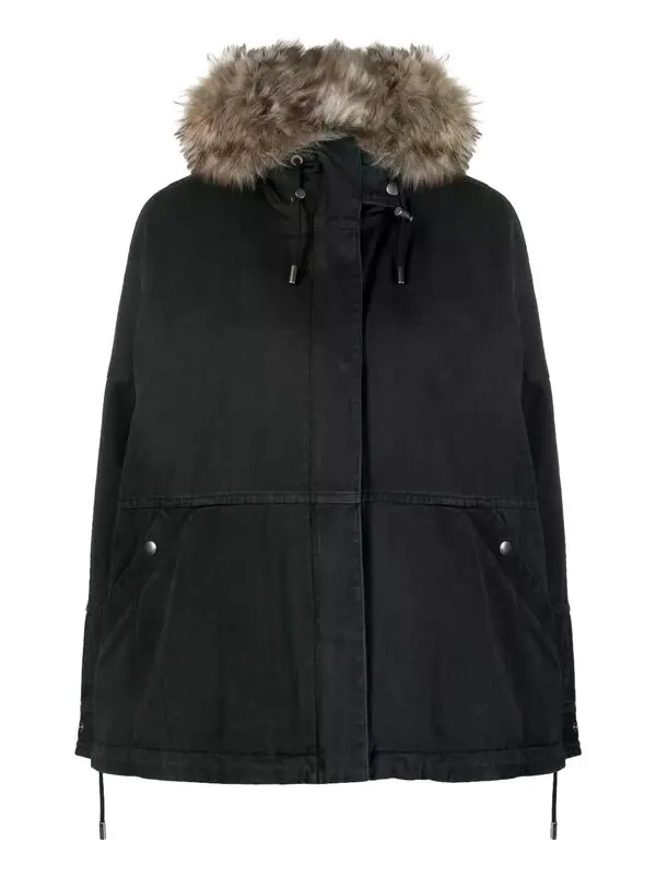 YVES SALOMON Detachable-hood Padded Parka - Blue