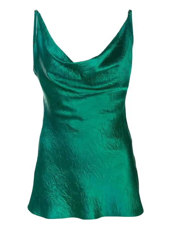 Sies Marjan Amira Crinkled-satin Cami Top - Green