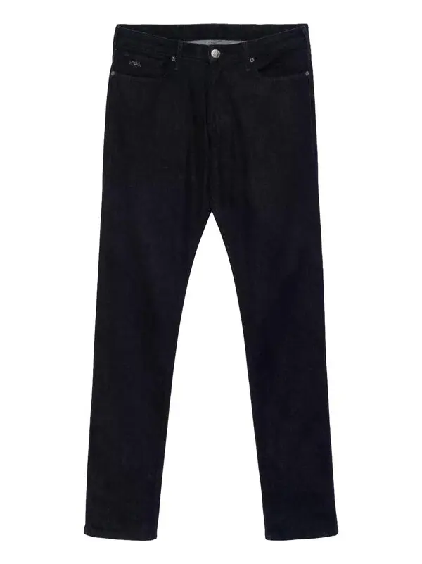 Emporio Armani Slim-fit Jeans With Logo Plaque - Blue