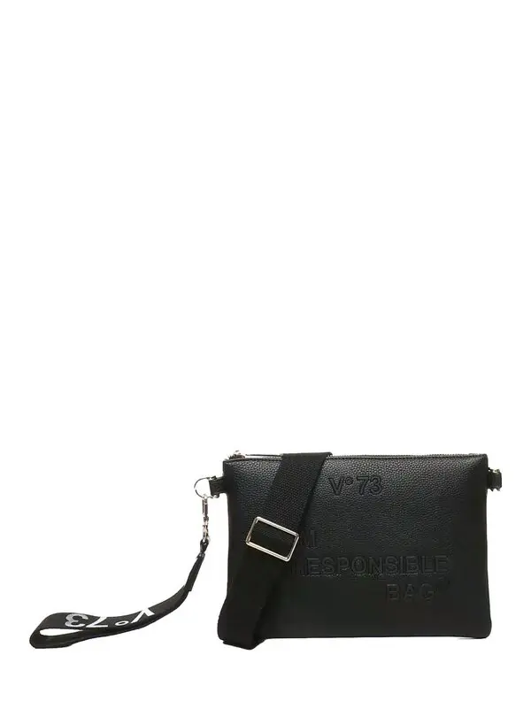 V°73 Branded-strap Clutch Bag - Black
