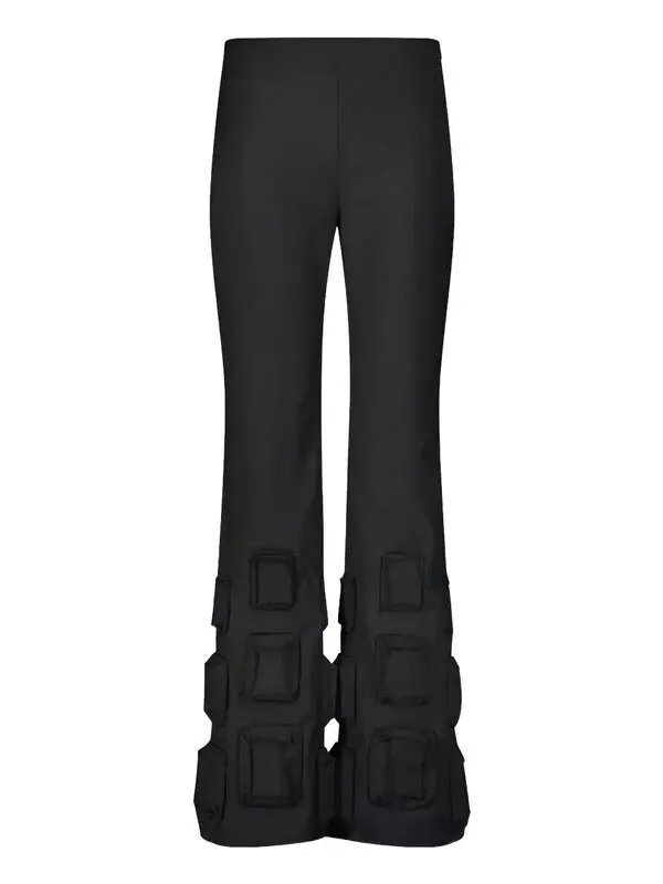 AVAVAV Flared Trousers With 3d Detailing - Black