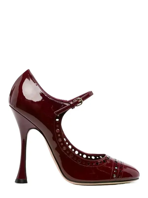 Giambattista Valli 110mm Cut-out Patent Pumps - Red