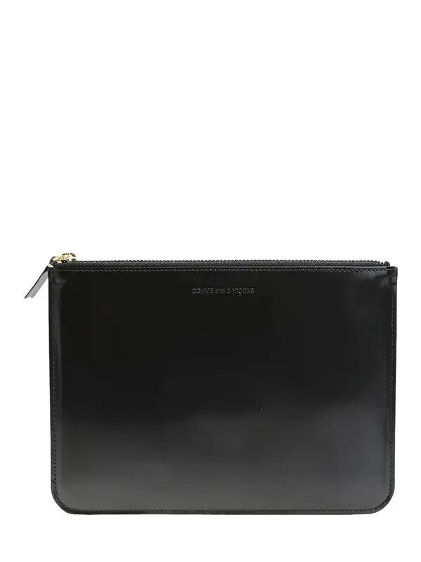 Comme Des Garçons Logo-debossed Leather Clutch - Black