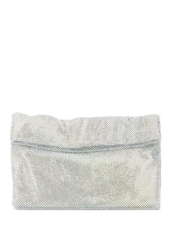 TWENTY FOURHAITCH Crystal-embellished Mesh Clutch Bag - Silver