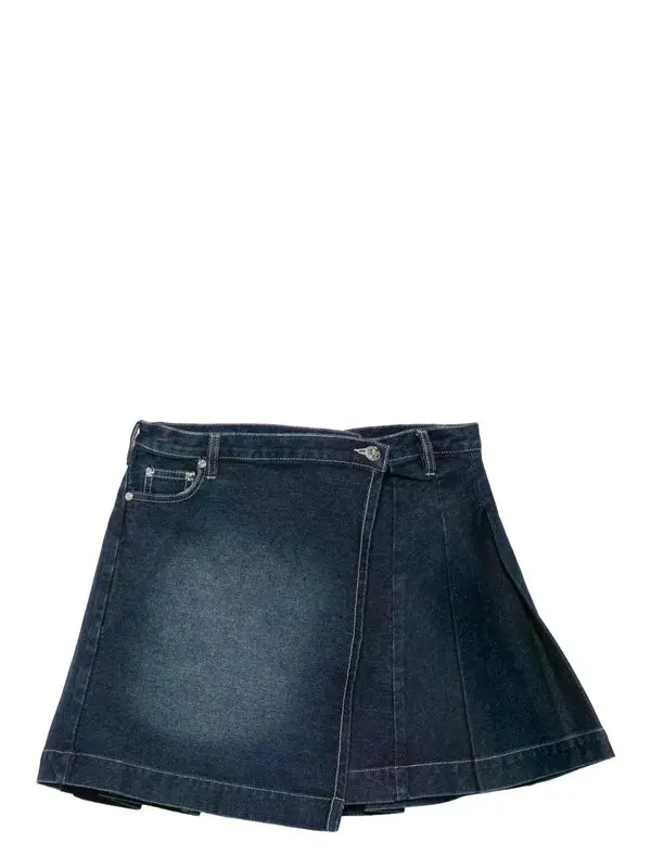 HOUSE OF SUNNY Pleated Mini Skirt - Blue
