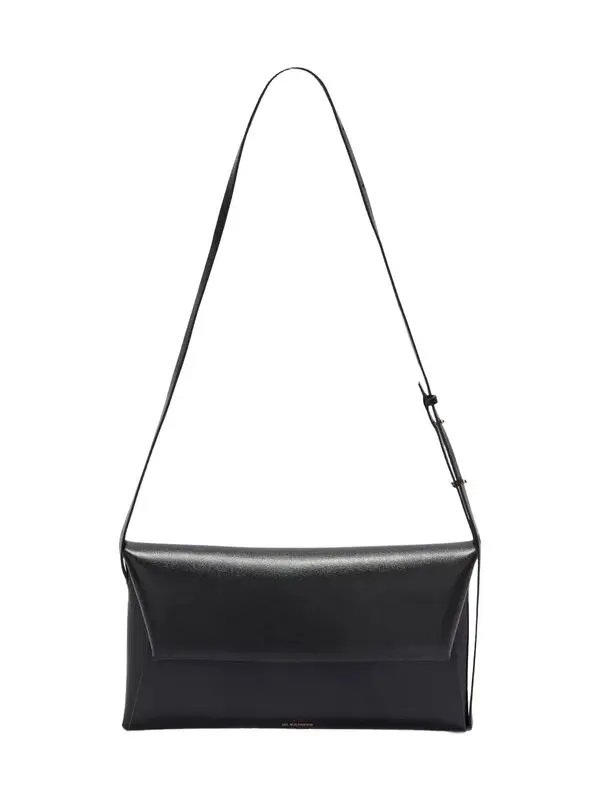 JIL SANDER Folded Leather Shoulder Bag - Black