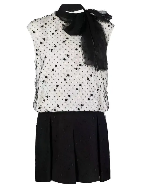 Valentino Garavani Pussy-bow Polka Dot Dress - White