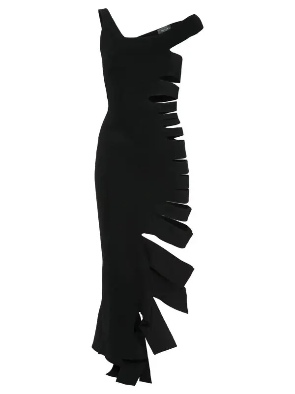 MUGLER Bandage Knit Dress - Black