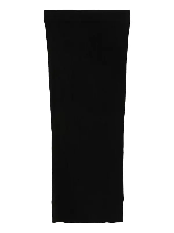 P.a.r.o.s.h Ribbed-knit Midi Skirt - Black