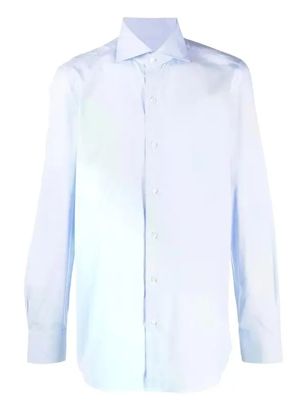 FINAMORE 1925 Poplin Dress Shirt - Blue