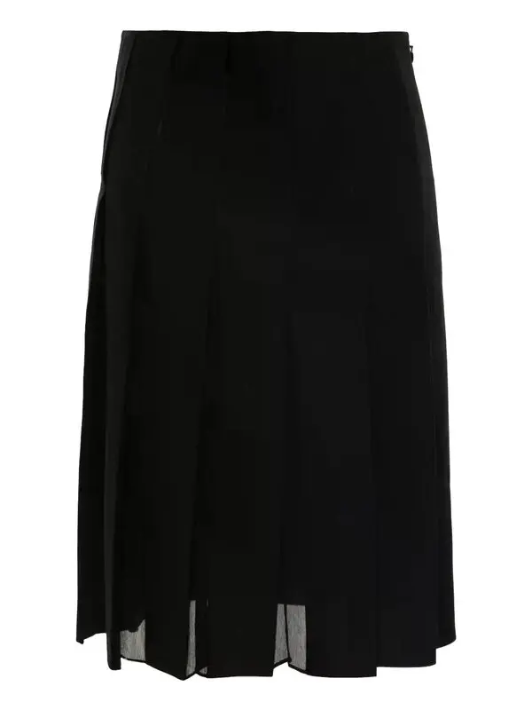 Marni Pleated Chiffon Midi Skirt - Black