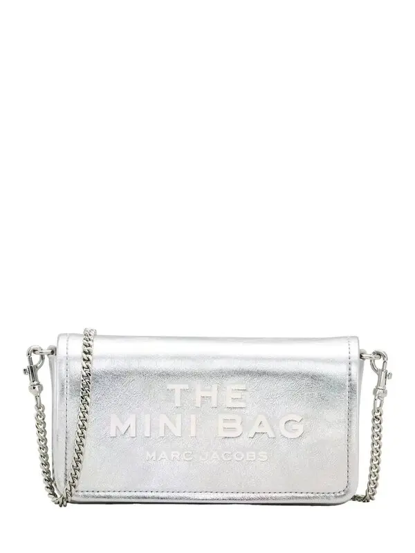 Marc Jacobs Metallic Leather Chain Mini Bag - Silver