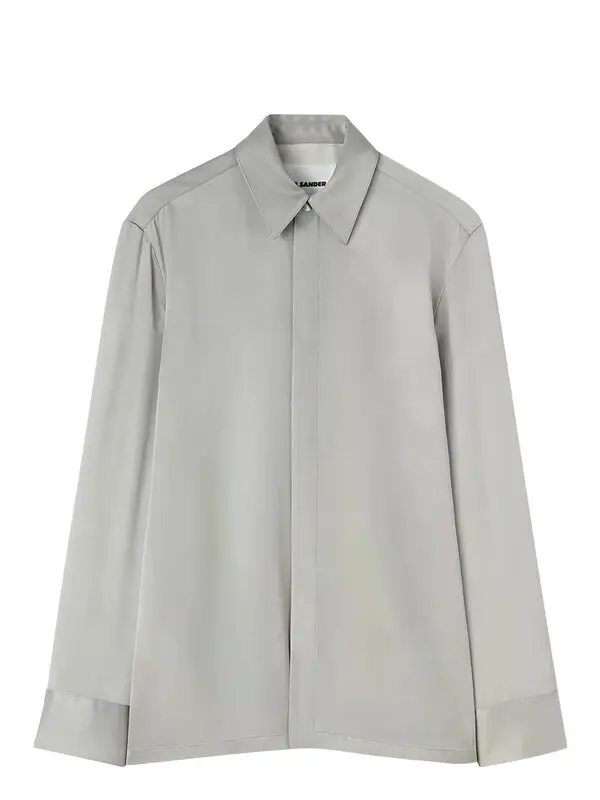 JIL SANDER Satin Shirt - Grey