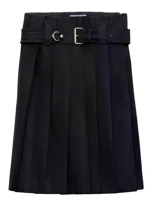 Prada Belted Pleated Skirt - Blue