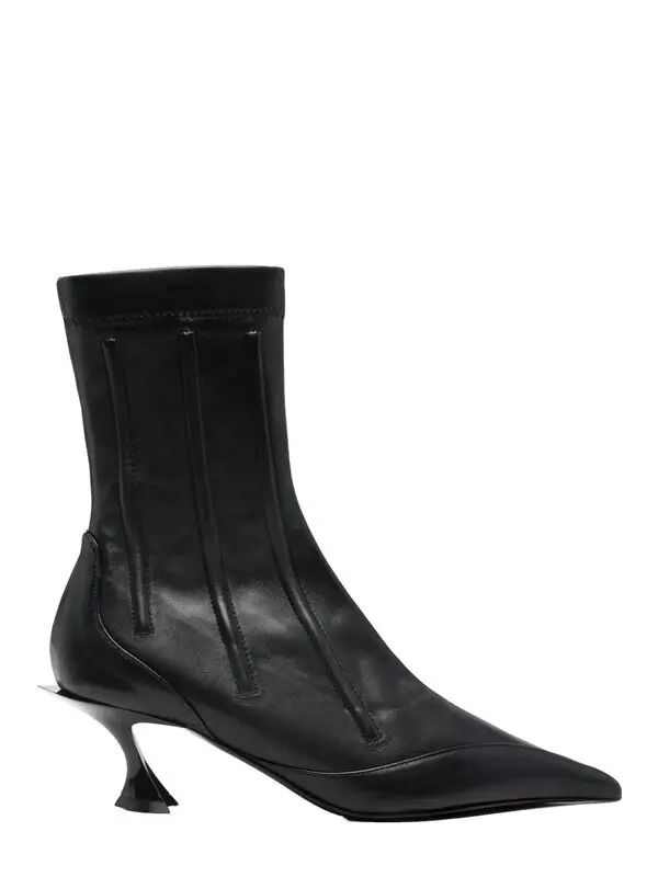 MUGLER 55mm Embossed Leather Boots - Black