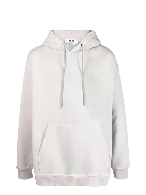 MSGM Tonal Logo-print Cotton Hoodie - Grey