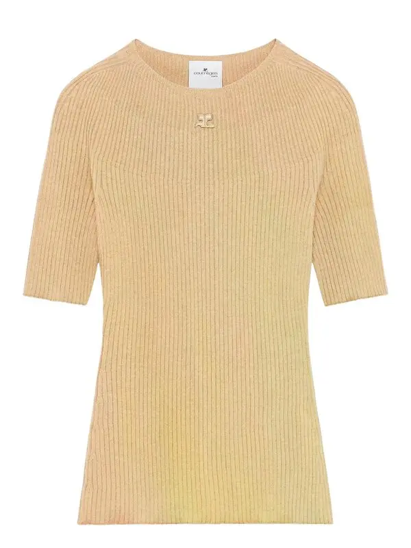 COURREGES Solar Ribbed Knit Sweater - Neutrals