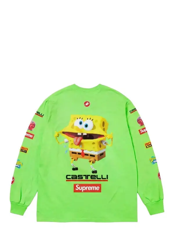 Supreme X Spongebob X Castelli Racing Long-sleeves T-shirt - Green