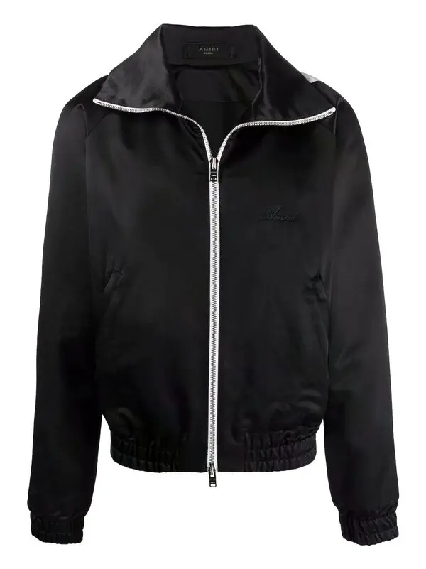 Amiri Zip-up Satin Track Jacket - Black