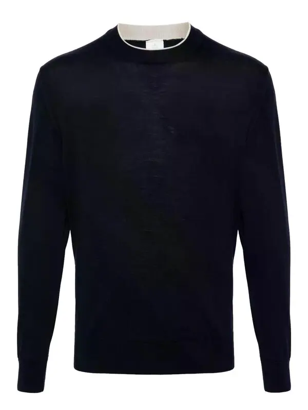 Eleventy Contrasting-trim Jumper - Blue