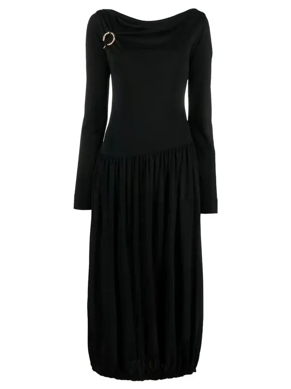 LANVIN Asymmetric Midi Dress - Black