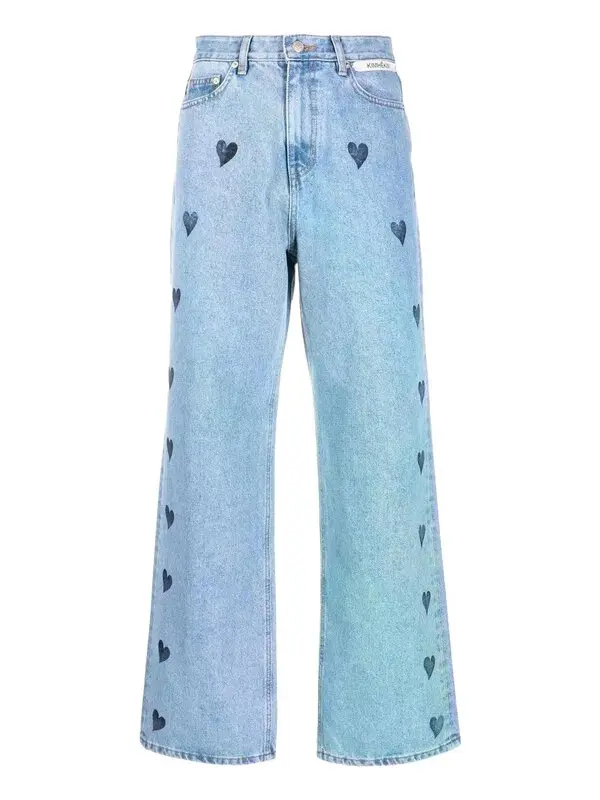 KIMHEKIM Heart-print Flared Jeans - Blue