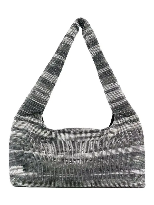 Kara Crystal-embellished Mesh Bag - Grey