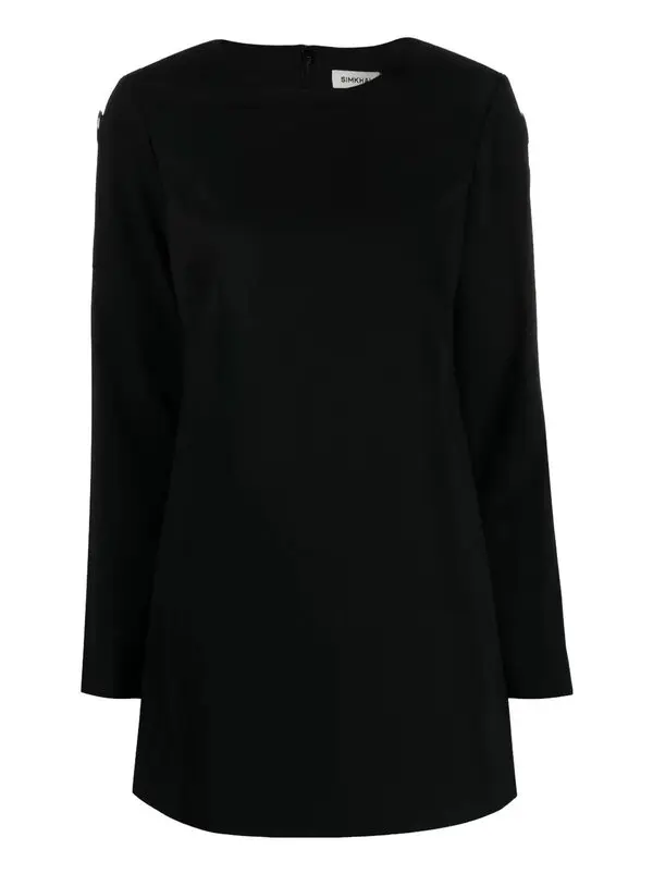 Simkhai Appliqué-detail Long-sleeve Minidress - Black