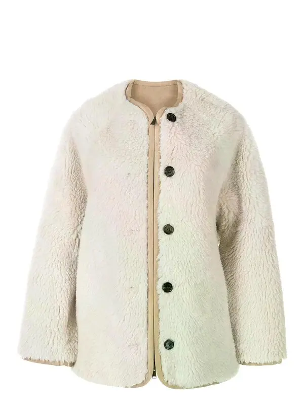 Goen.j Faux-shearling Oversized Jacket - Neutrals