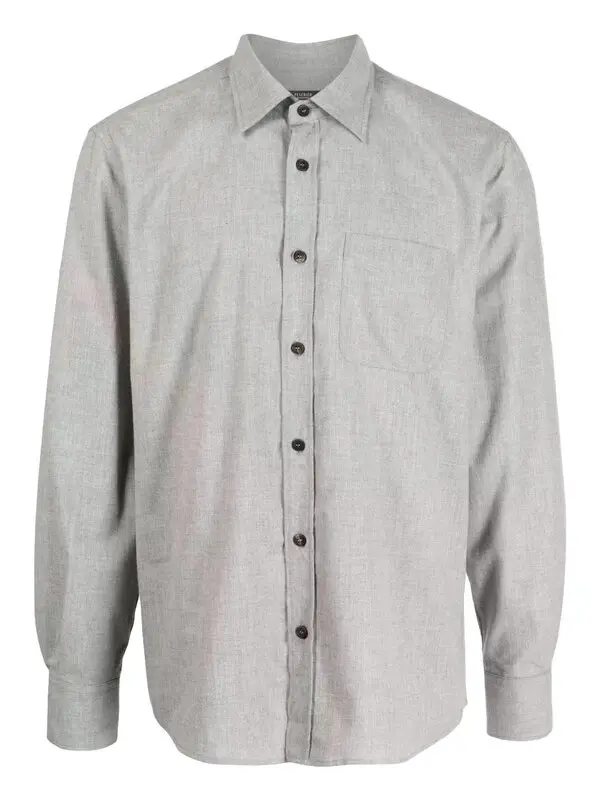 Peserico Long-sleeve Cotton Shirt - Grey