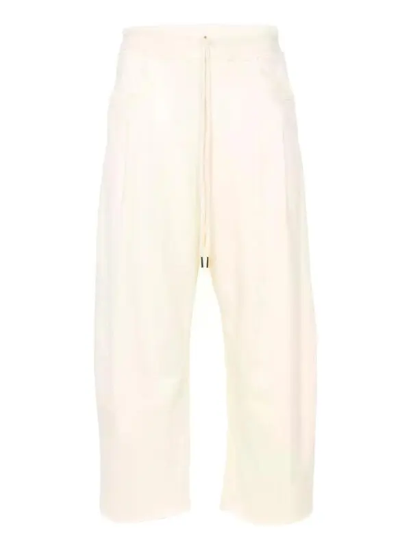 R13 Pleated Cropped Track Pants - Neutrals