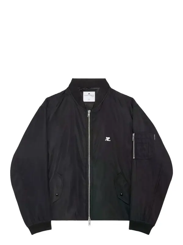 COURREGES Logo-embroidered Bomber Jacket - Black