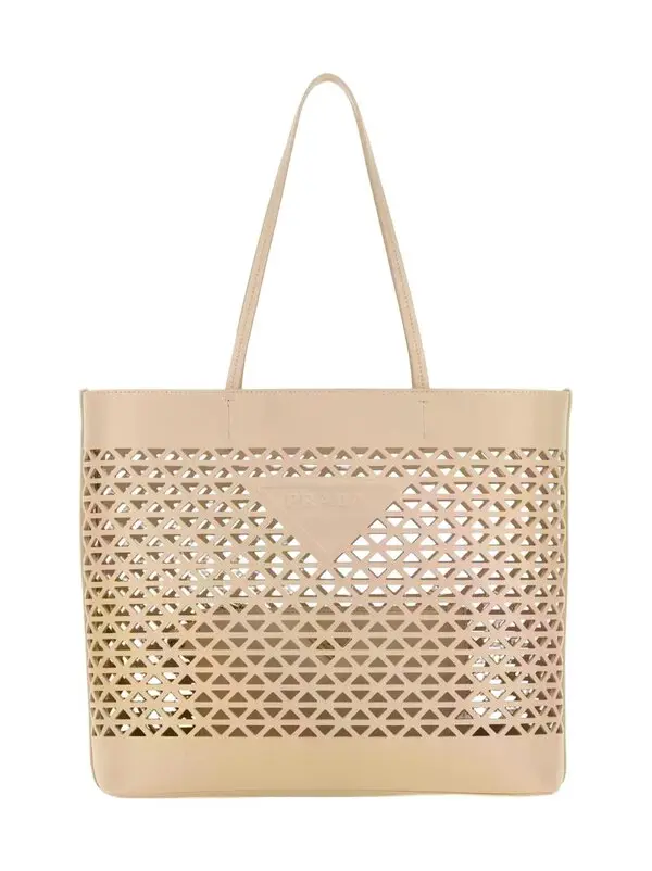 Prada Leather Shopping Bag - Neutrals