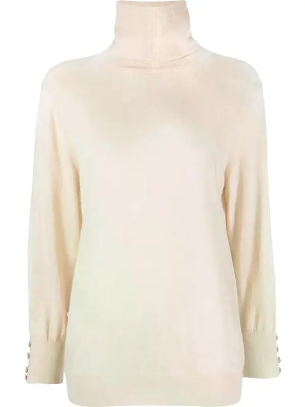 Max & Moi Cashmere Rollneck Jumper - Neutrals