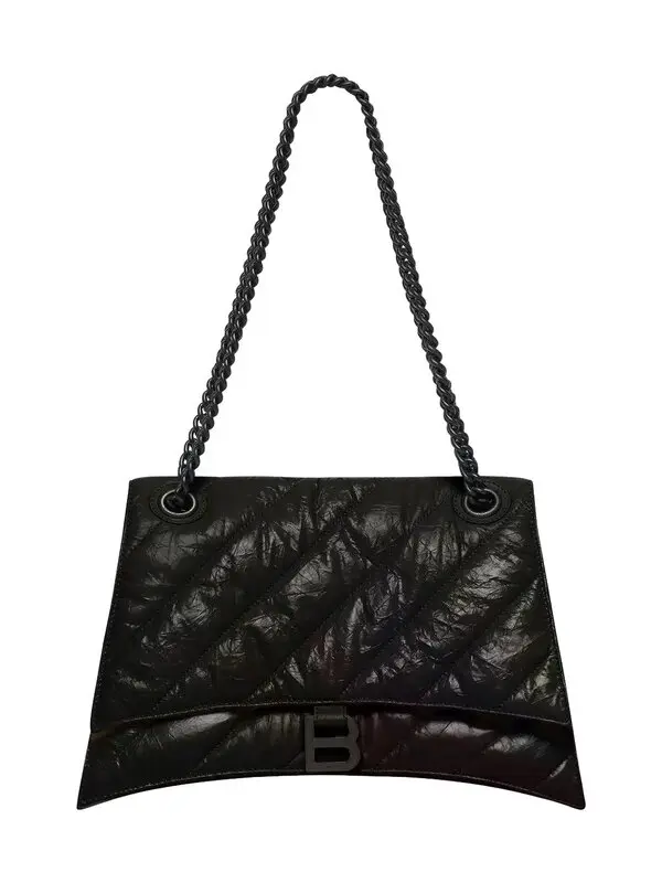 Balenciaga Large Crush Chain-strap Shoulder Bag - Black