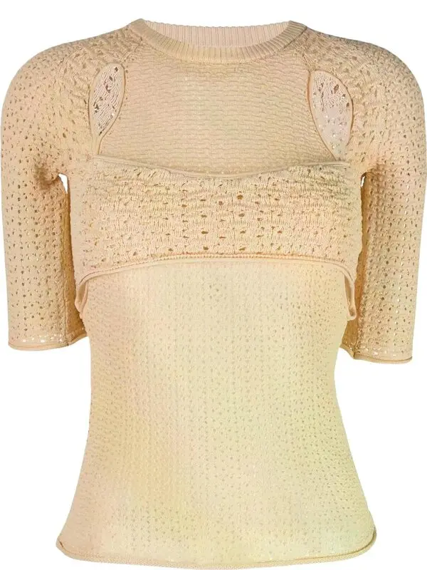 MULLER OF YOSHIOKUBO Moss Tunnel Knitted Top - Neutrals