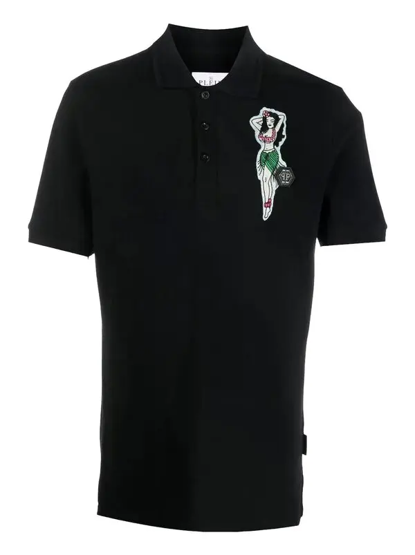 Philipp Plein Logo-patch Polo Shirt - Black