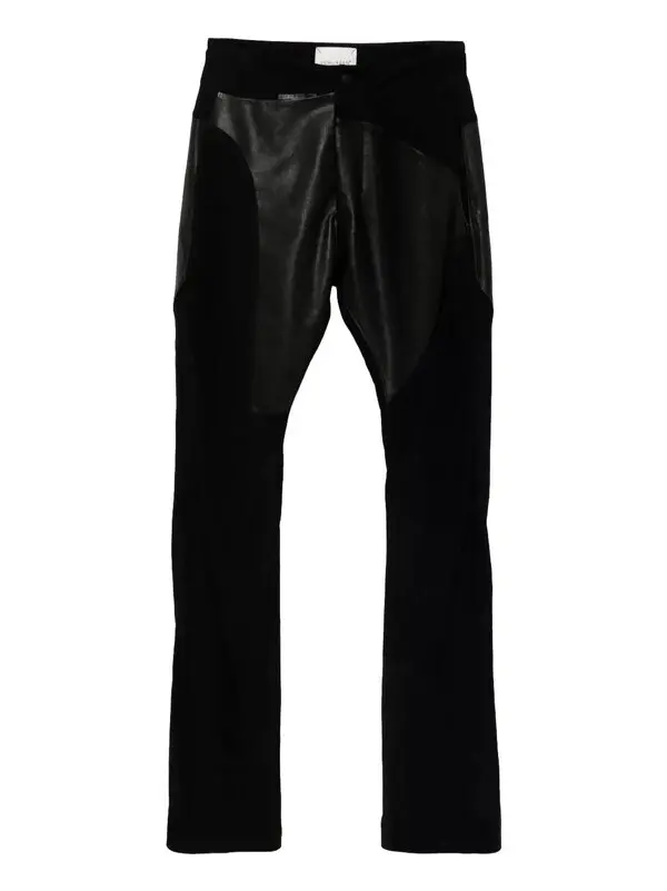 YEHUAFAN Paneled Trousers - Black