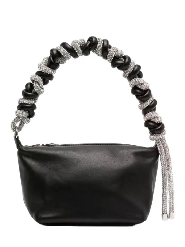 Kara Crystal-embellished Leather Shoulder Bag - Black