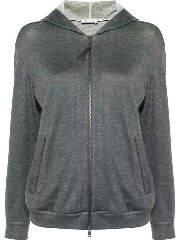 Brunello Cucinelli Monili-detail Hoodie - Grey