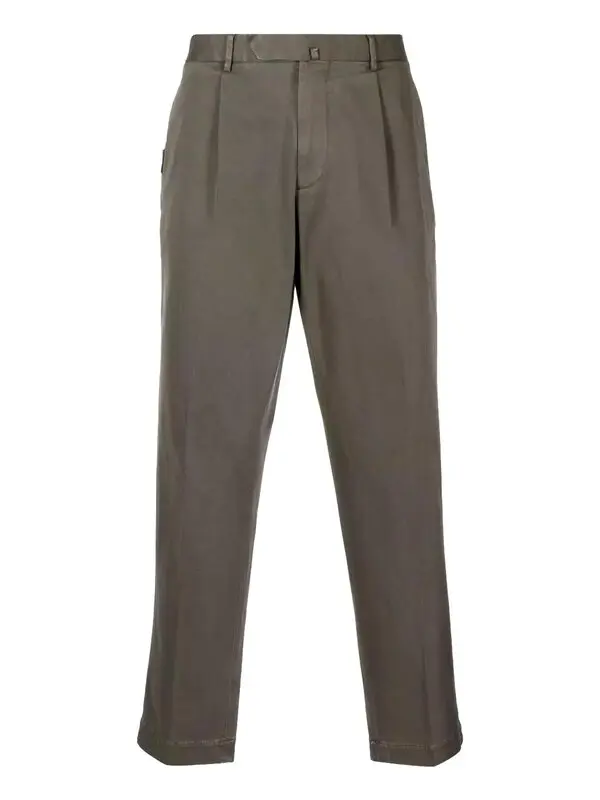 DELL'OGLIO Straight-leg Tailored Trousers - Green